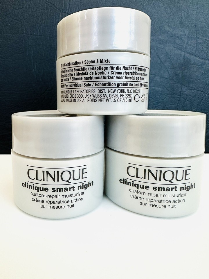 CLINIQUE Smart Night Custom Repair Moisturizer Dry/Combination (3pcs ...