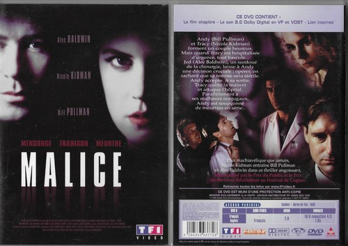 DVD - MALICE avec ALEC BALDWIN, NICOLE KIDMAN, BILL PULLMAN, PETER GALLAGHER | eBay
