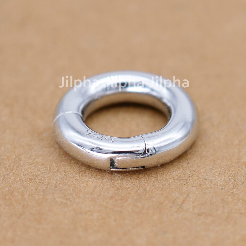 Sterling Silver Large Open Jump Ring Link Lock Enhancer Bail Connector ...