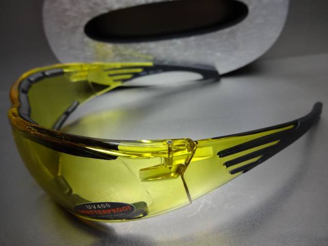 MOTORCYCLE SPORT SAFETY RIDING Day Night Yellow Lens PADDED SUN GLASSES ...