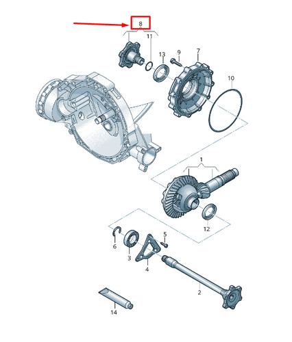 2013-2017 Audi Q5 8R Front Right Flanged Shaft 0B4409344A | OE