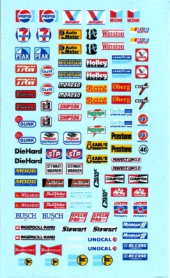 Nascar Plastic Model Car Decals