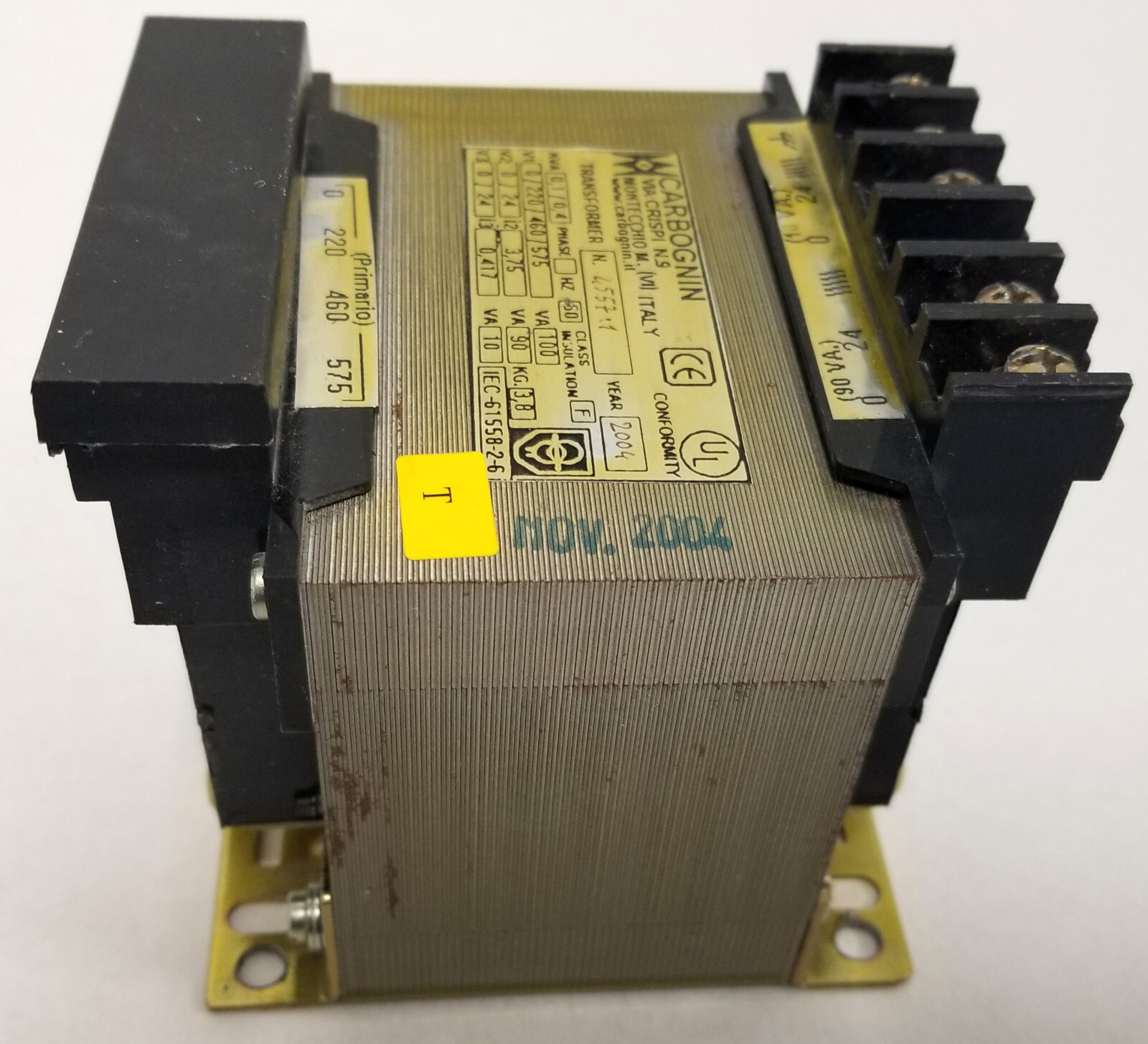 #119 - || 119CARBOGNIN TRANSFORMER 1 PHASE IEC-61558-2-6 OEM || | eBay