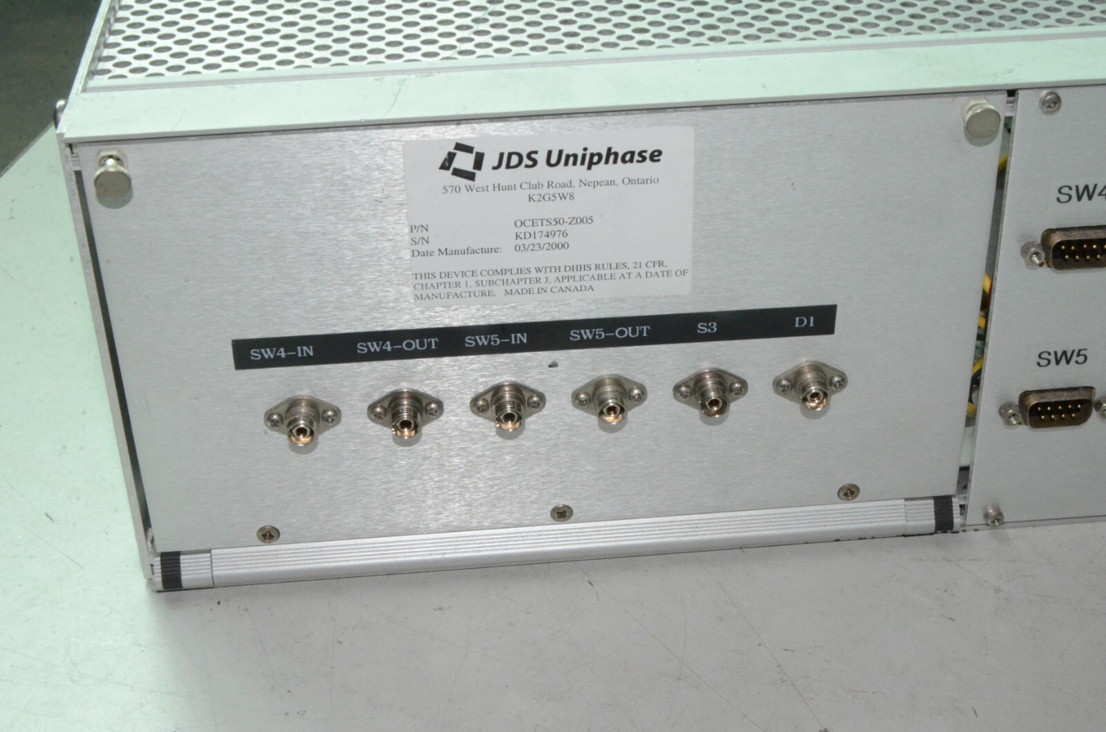 JDS Uniphase OCETS50-2005 1310 & 1550 nm Laser Source Switch ED001814-A ...