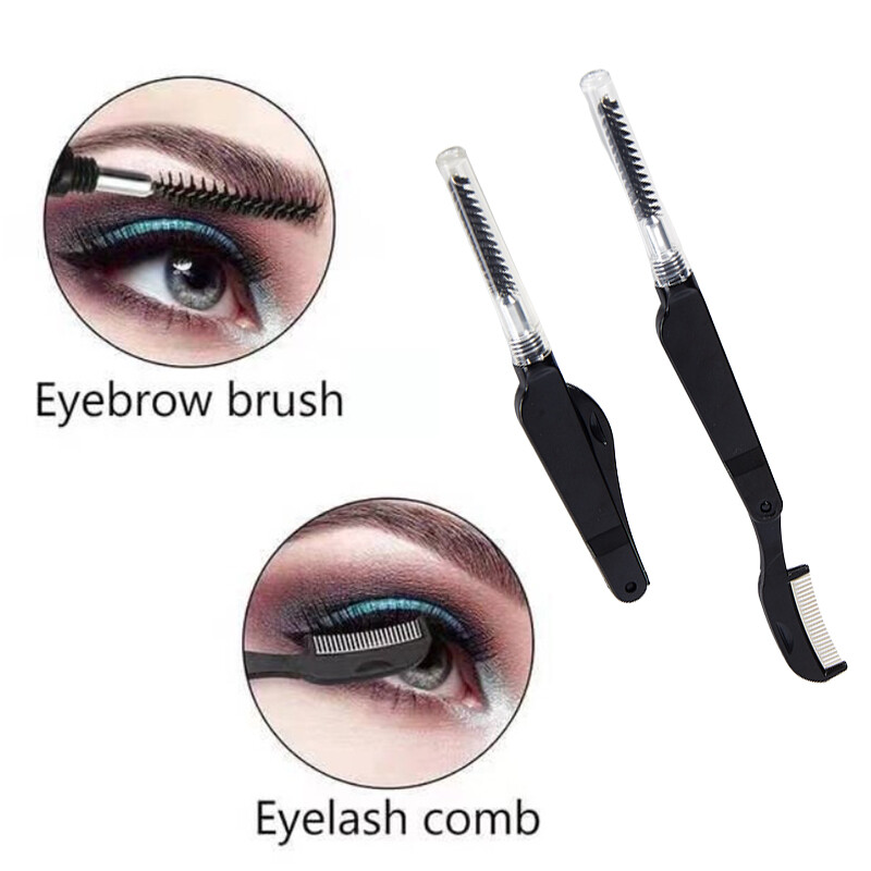 1Pc Dual Purpose Double Head Stainless Comb Eyelash Eyebrow Comb Makeup ...