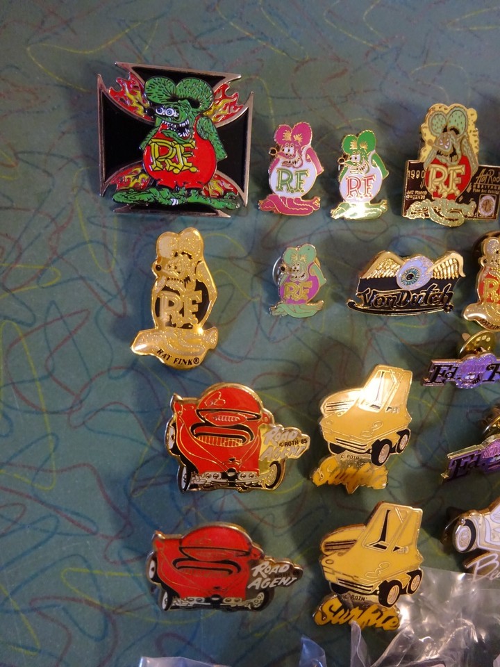 RAT FINK ED "BIG DADDY" ROTH HAT PIN LAPEL COLLECTION WITH MOONEYES ...