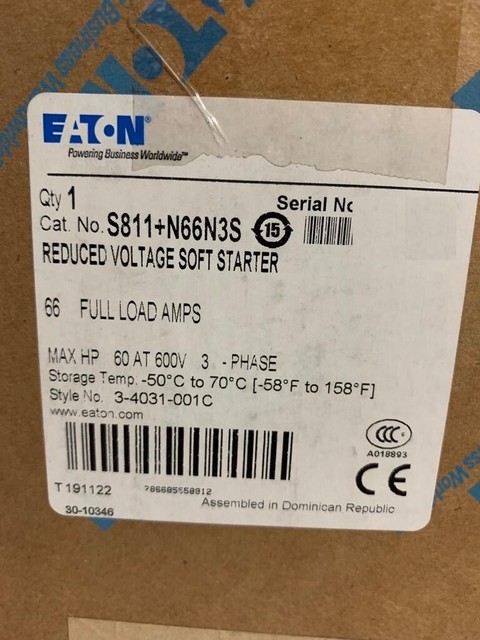 Eaton REDUCED Voltage Soft Starter S811 N66n3s for sale online | eBay