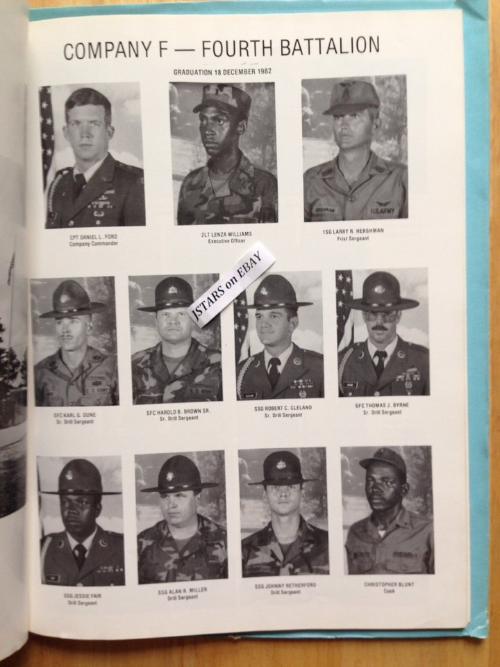1982 U.S. ARMY BASIC SCHOOL YEARBOOK, CO. F, 4TH BN, 2ND BDE, FORT ...