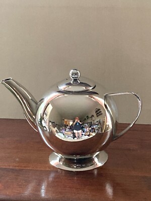 Stainless Mirror Finish 4 Cup Teapot w/ Mesh Tea Basket | eBay
