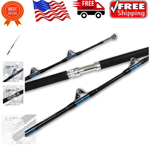 Heavy-Duty Saltwater Trolling Fishing Rod with Stainless Steel Roller ...
