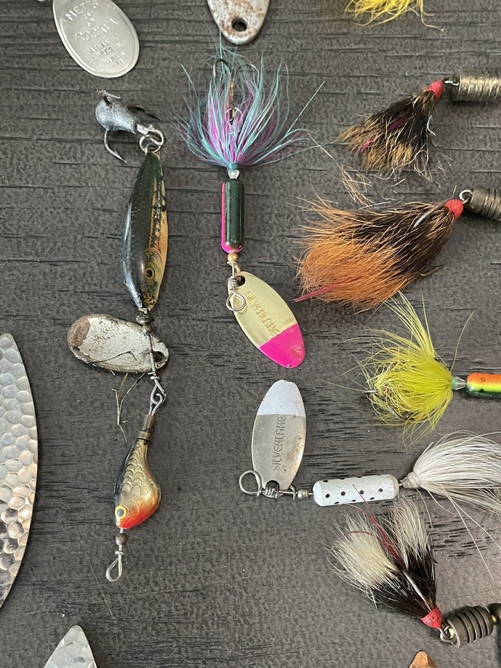 Mixed Lot of Vintage Fishing Lures Mepps Silver Lake Aglia Spoons ++ | eBay
