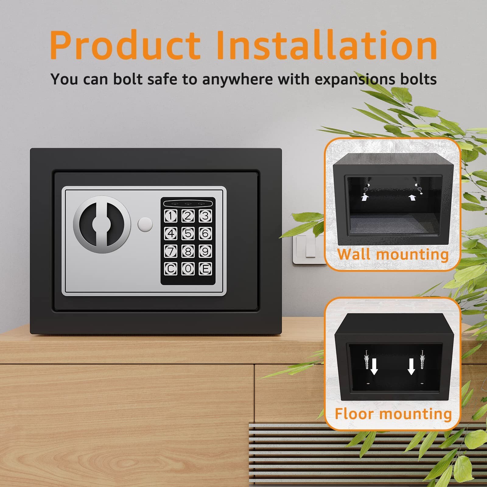 Home Safe for Money, Digital Small Money Safe for Cash and Coin ...