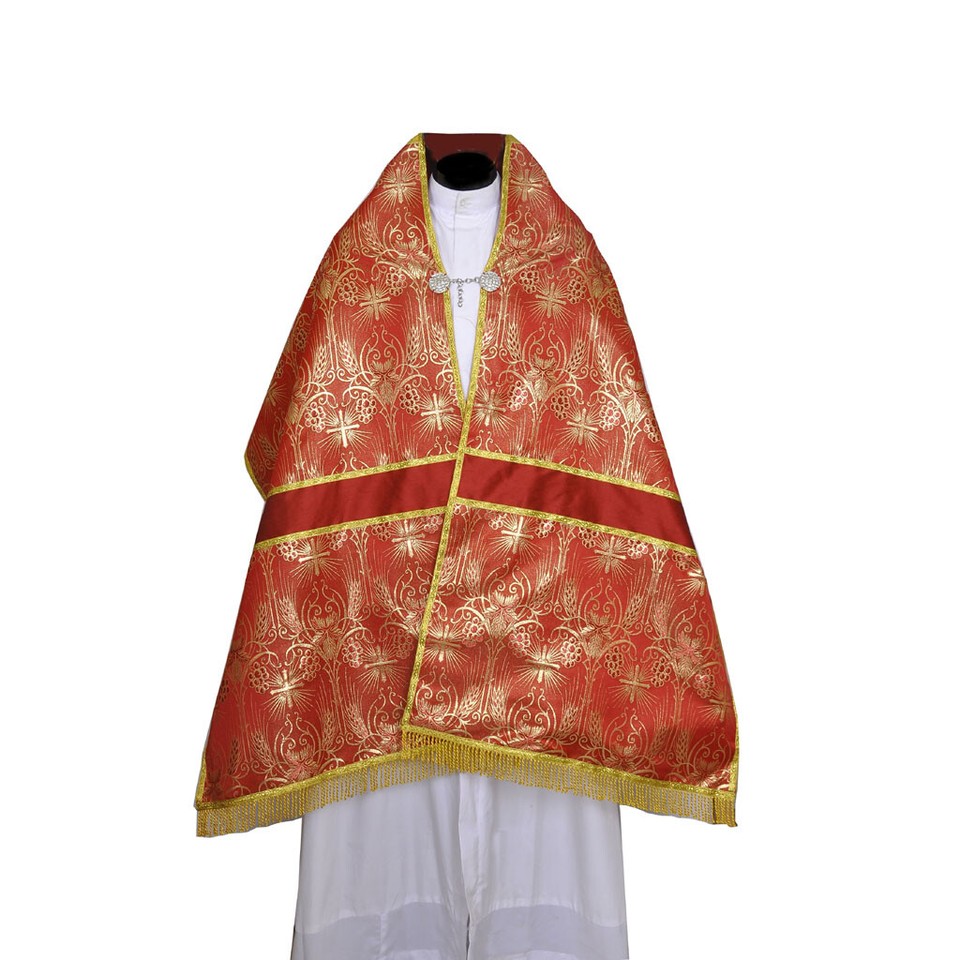 Metallic Red Humeral Veil Slain Agnus Dei embroidery,voile huméral,velo ...