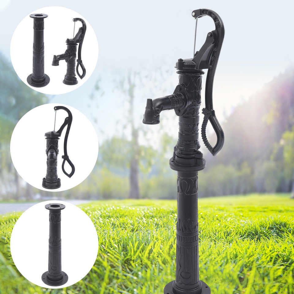 TOP Hand Tall Shallow Well Pitcher Water Pump w/ Stand Cast Iron 19 ...