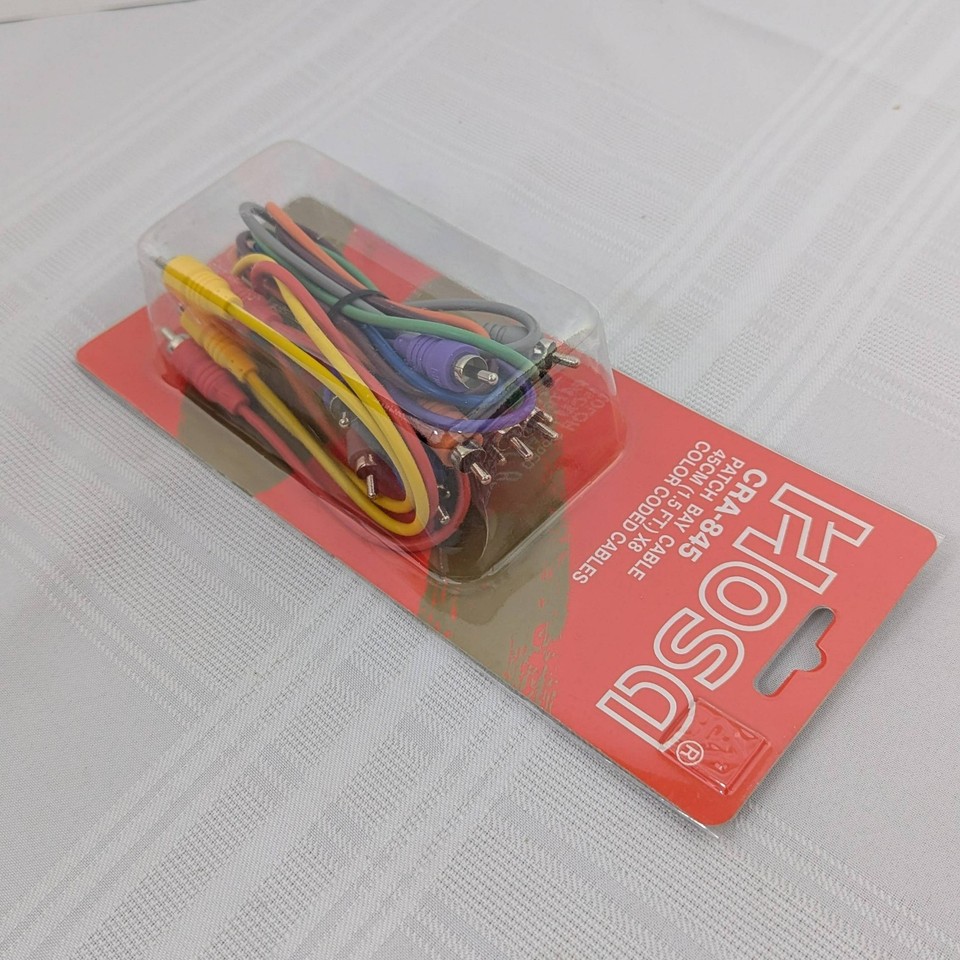 Set of 8 color-coded RCA audio patch bay cables - Hosa brand New in Box ...