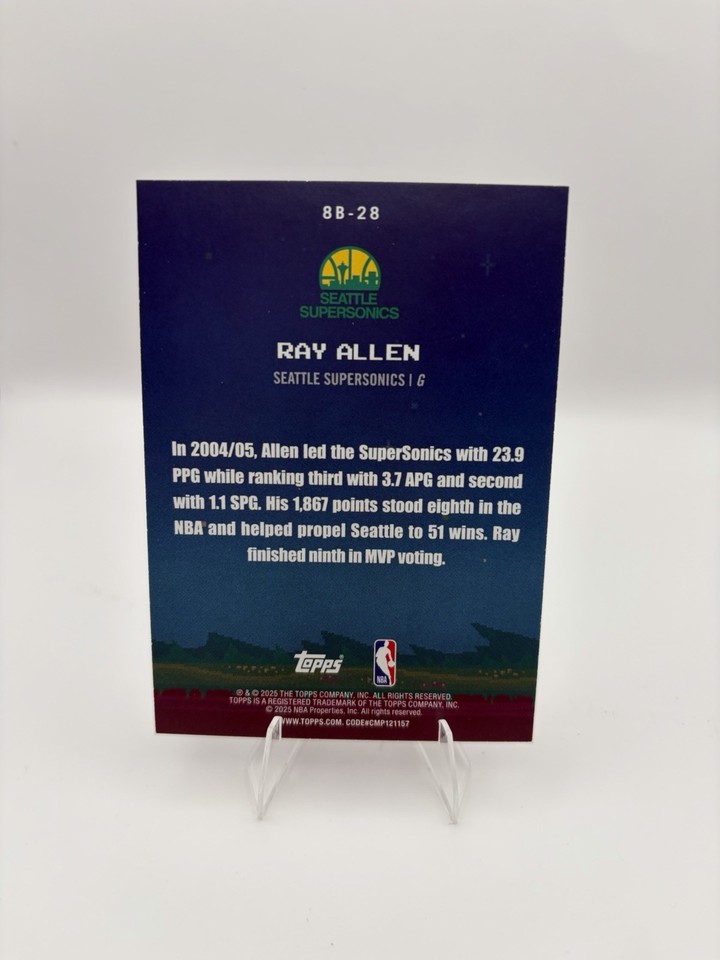 2025-26 Topps Basketball #8B-28 Ray Allen Seattle Supersonics 8 Bit ...