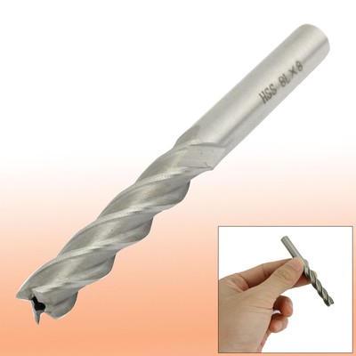 8mm x 8mm 35mm Cutting Depth 4 Flute HSS AL End Mill Cutter | eBay