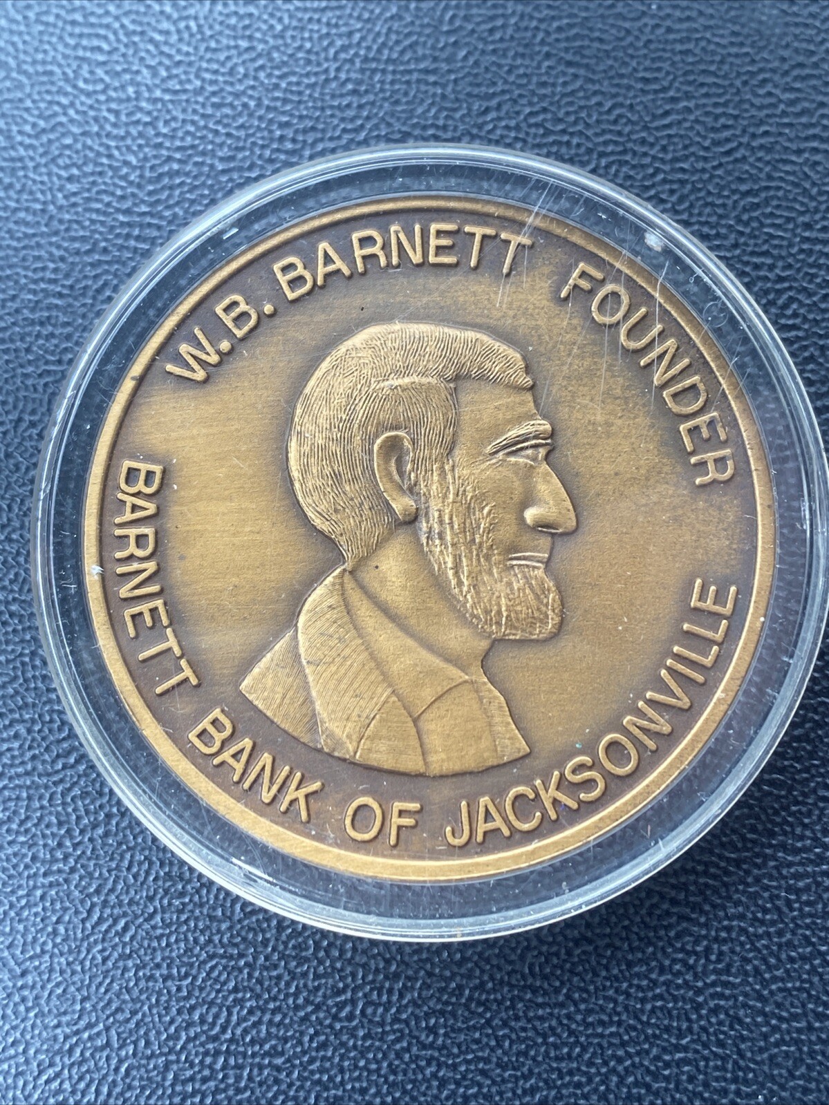 VINTAGE BARNETT BANK OF JACKSONVILLE, FLORIDA-BRASS COMMEMORATIVE COIN ...
