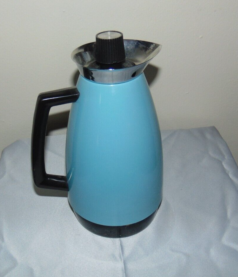Thermos PItcher Carafe Turquoise Black Atomic 1970's | eBay