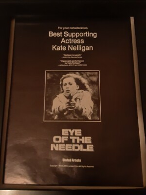 Eye Of The Needle Kate Nelligan Rare Academy Awards Promo Poster Ad ...