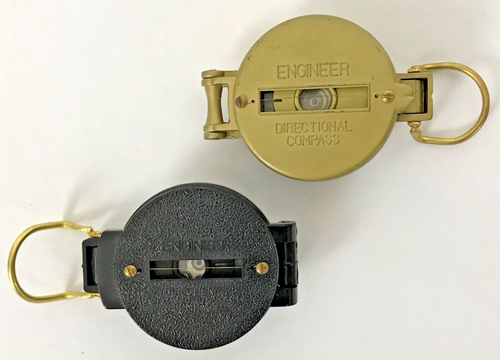 Lot of 2 Vintage Engineer Directional Compass Hiking Gold & Black ...