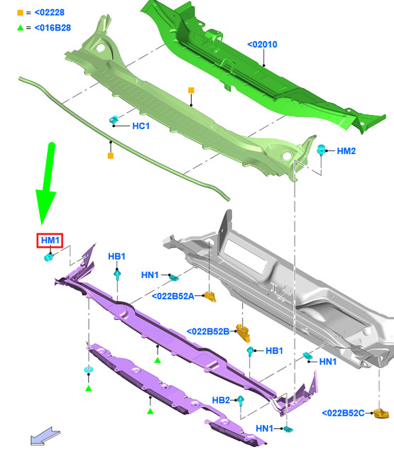 FORD EDGE MK2 FRONT CROSS MEMBER EXTENSION TRIM PIN 4855809 ORIGINAL ...