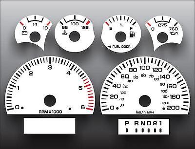 1998-2002 Dodge Ram METRIC KPH KMH Dash Cluster White Face Gauges 98-02 ...
