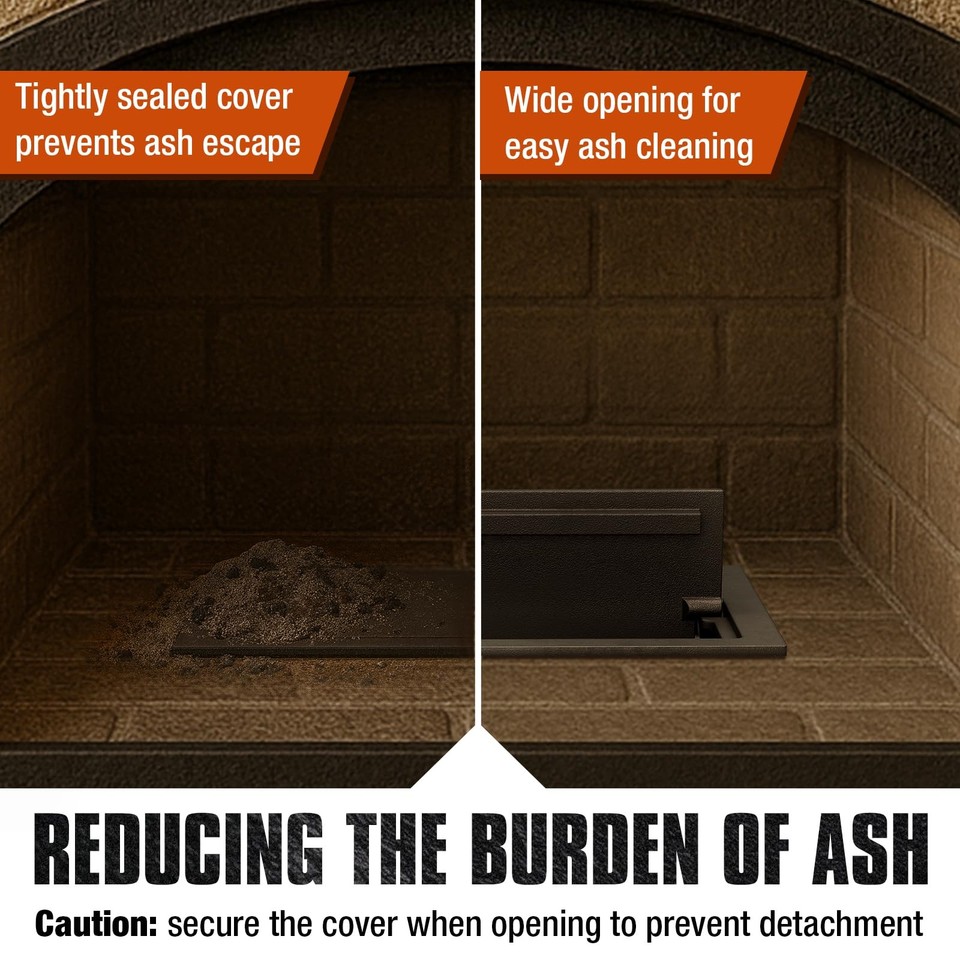 Glosaie Cast Iron Fireplace Ash Dump Door, Fireplace Cover for Easy Ash ...