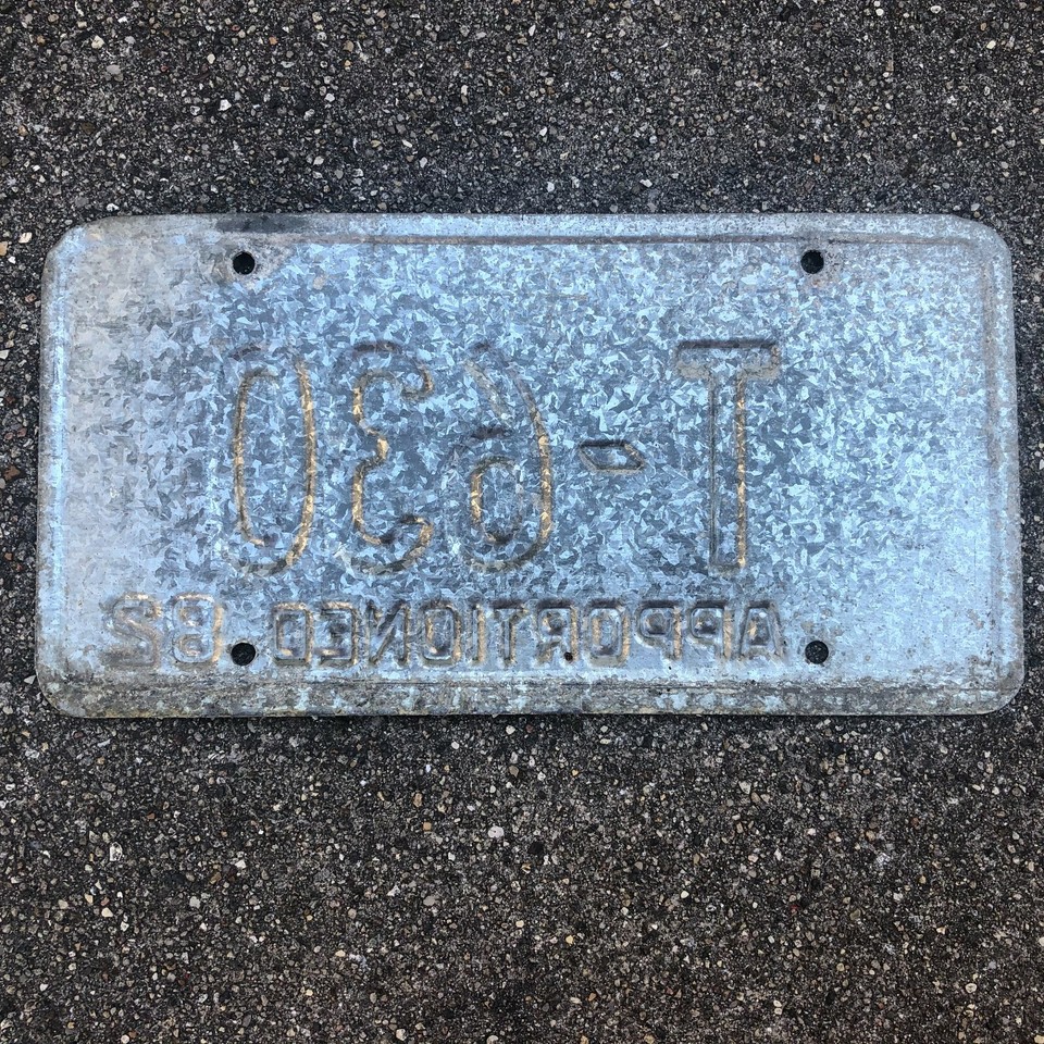 Alabama 1982 White w Black Letters Apportioned License Plate #T-630 | eBay