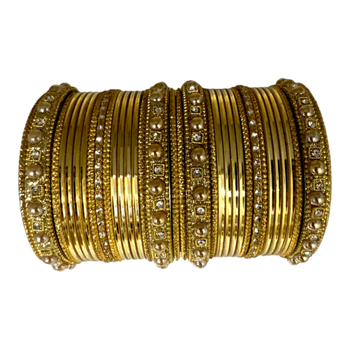 Indian 2 Hand Chuda Churiyan Metal | Silver and gold Kangan Bangles Set ...