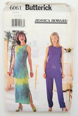 90s Butterick Sewing Pattern 6061 Jessica Howard Tunic Skirt Pants 8-10 ...
