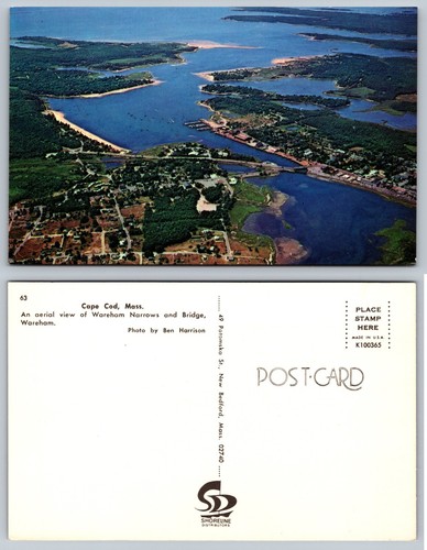 Aerial View Wareham Narrows Bridge Cape Cod Massachusetts MA Postcard ...