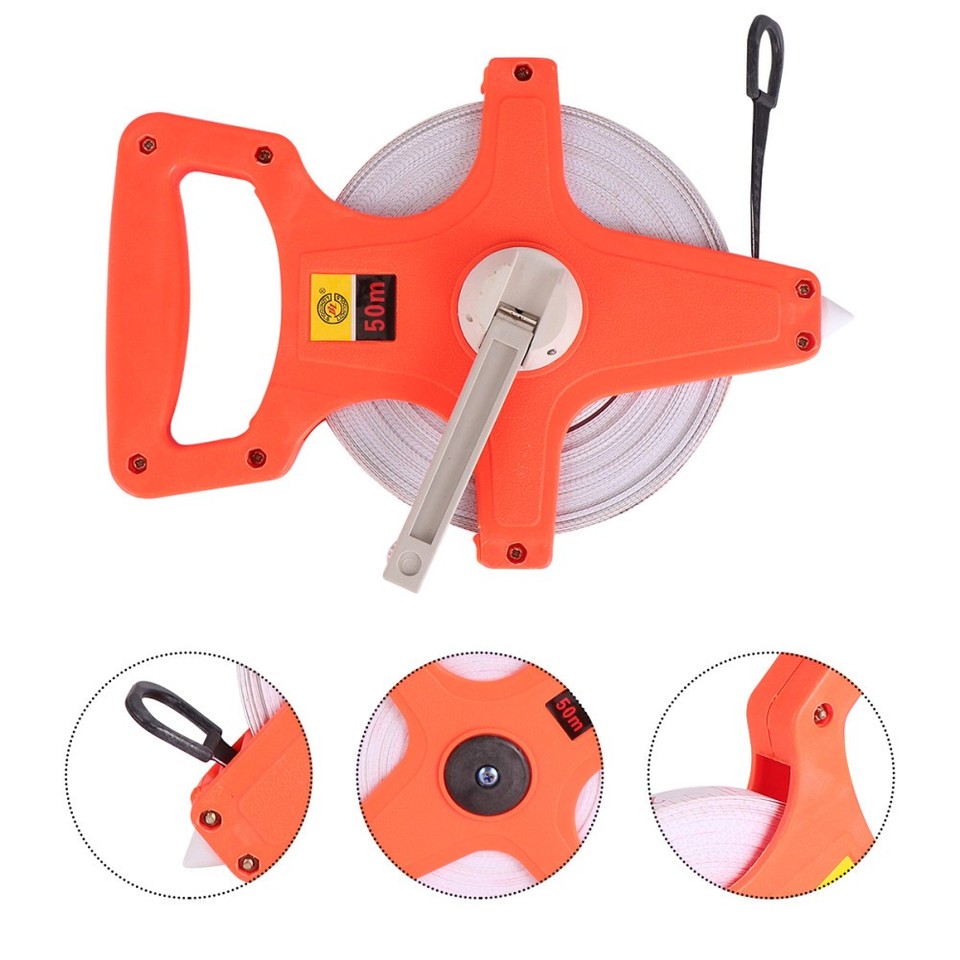 50 M Portable Measuring Tape Open Reel Measure Retractable Metric ...