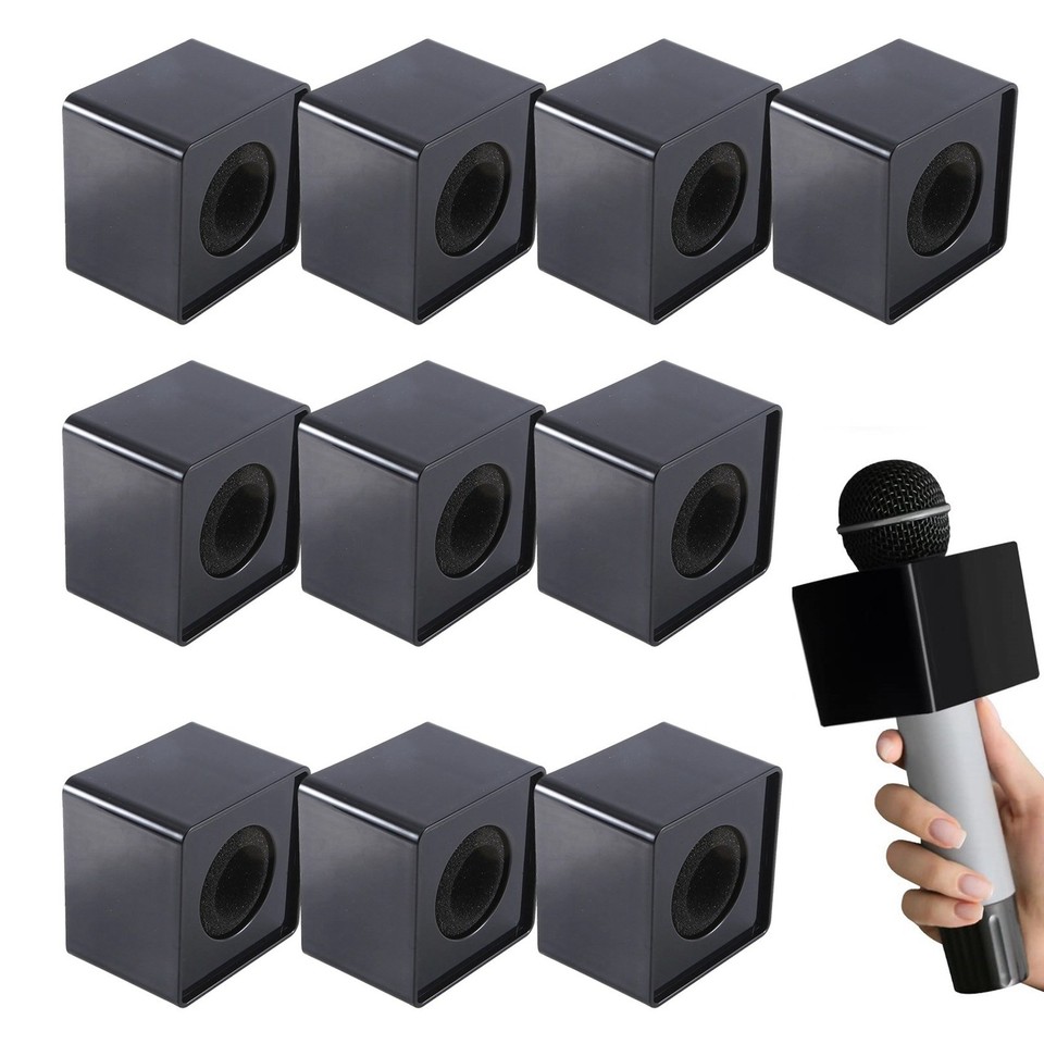 10Pcs Microphone MarkFlag Mic Station-Cube Square Interview Box Stand ...