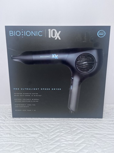 Bio Ionic 10x Ultralight Speed Hair Dryer, Blower, Professional, Black ...