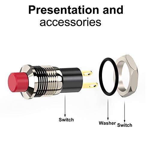 Push Button Switch Self-locking Mini Switches Latching 10mm Round DC24V 0.5A ... | eBay