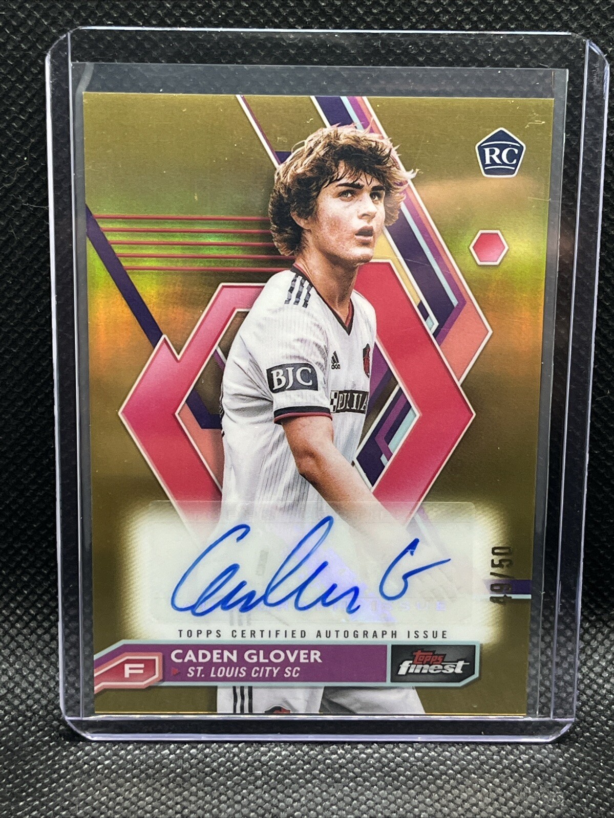 2023 Topps MLS Finest Caden Glover Gold RC Auto 49/50 St. Louis City SC ...