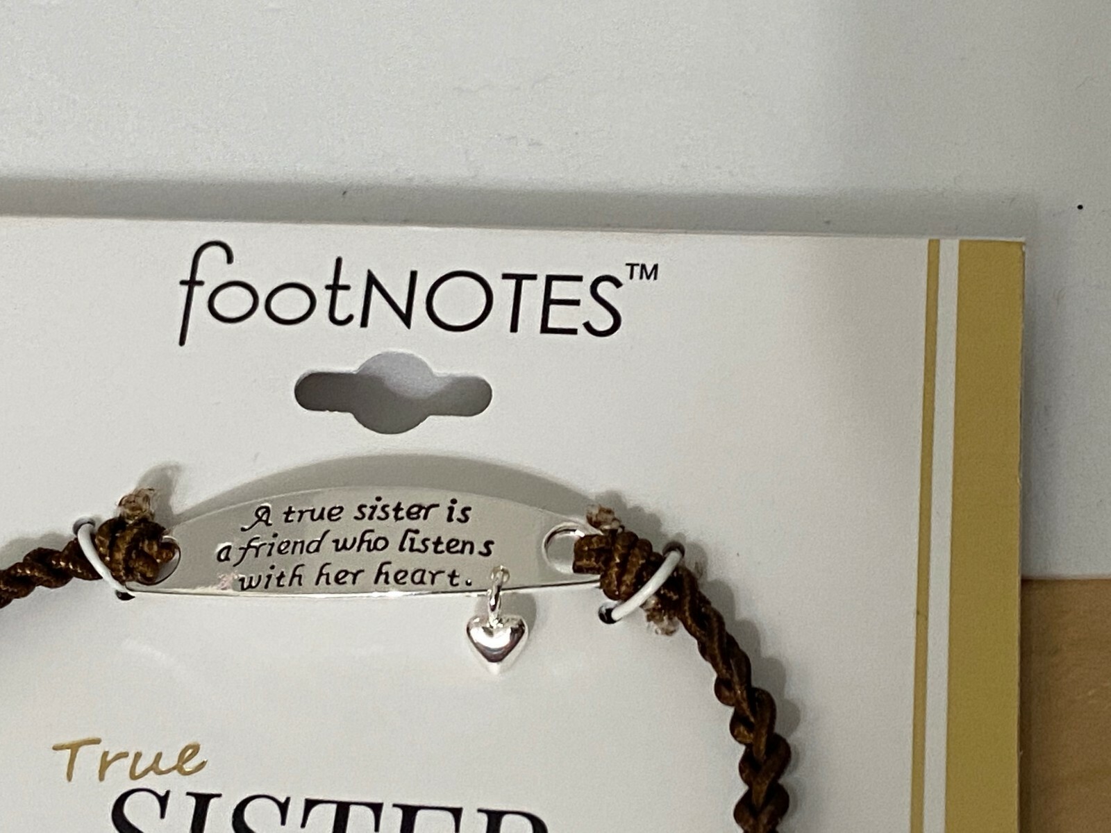 TRUE SISTER Silver Plated BRACELET With HEART CHARM footNOTES by LA ...