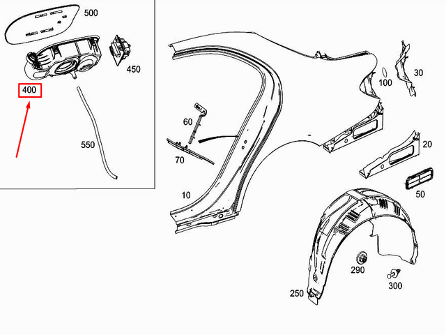 MERCEDES-BENZ E W213 TANK FILLER RECESS A2136307700 GENUINE for sale ...