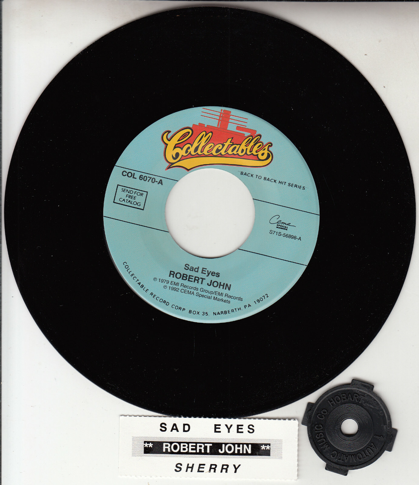 ROBERT JOHN Sad Eyes & Sherry 7" 45 rpm vinyl record NEW + juke box ...