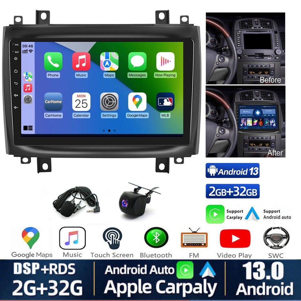 2+32GB GPS Navi Carplay Stereo Radio Android 13 For 2003-2007 Cadillac ...
