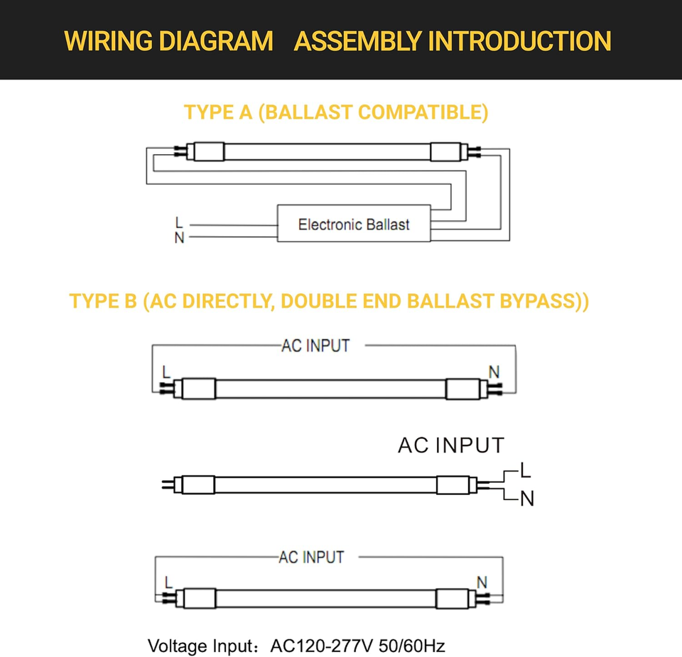 NUWATT 30 Pack 4 FT LED T8 Tube Light, T10 T12 Hybrid Type A+B, 4000K ...