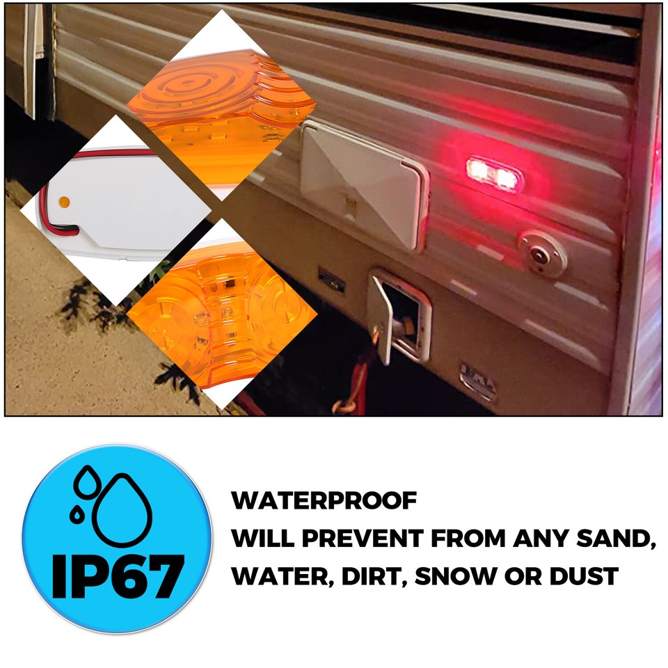 13Pcs Double Bullseye Led Marker Lights 10 LED, 2x4 Rectangle Led ...