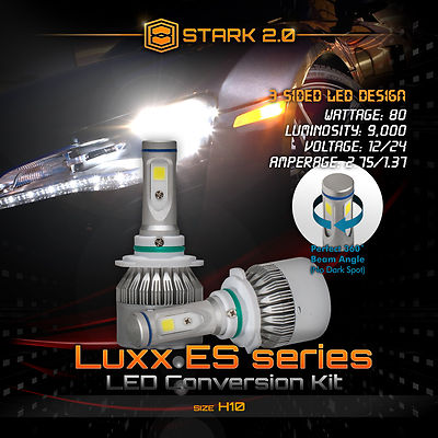 Stark LED 80W 9000LM 3-Sided Kit 6000K 6K White Fog Light - H10 9140 ...