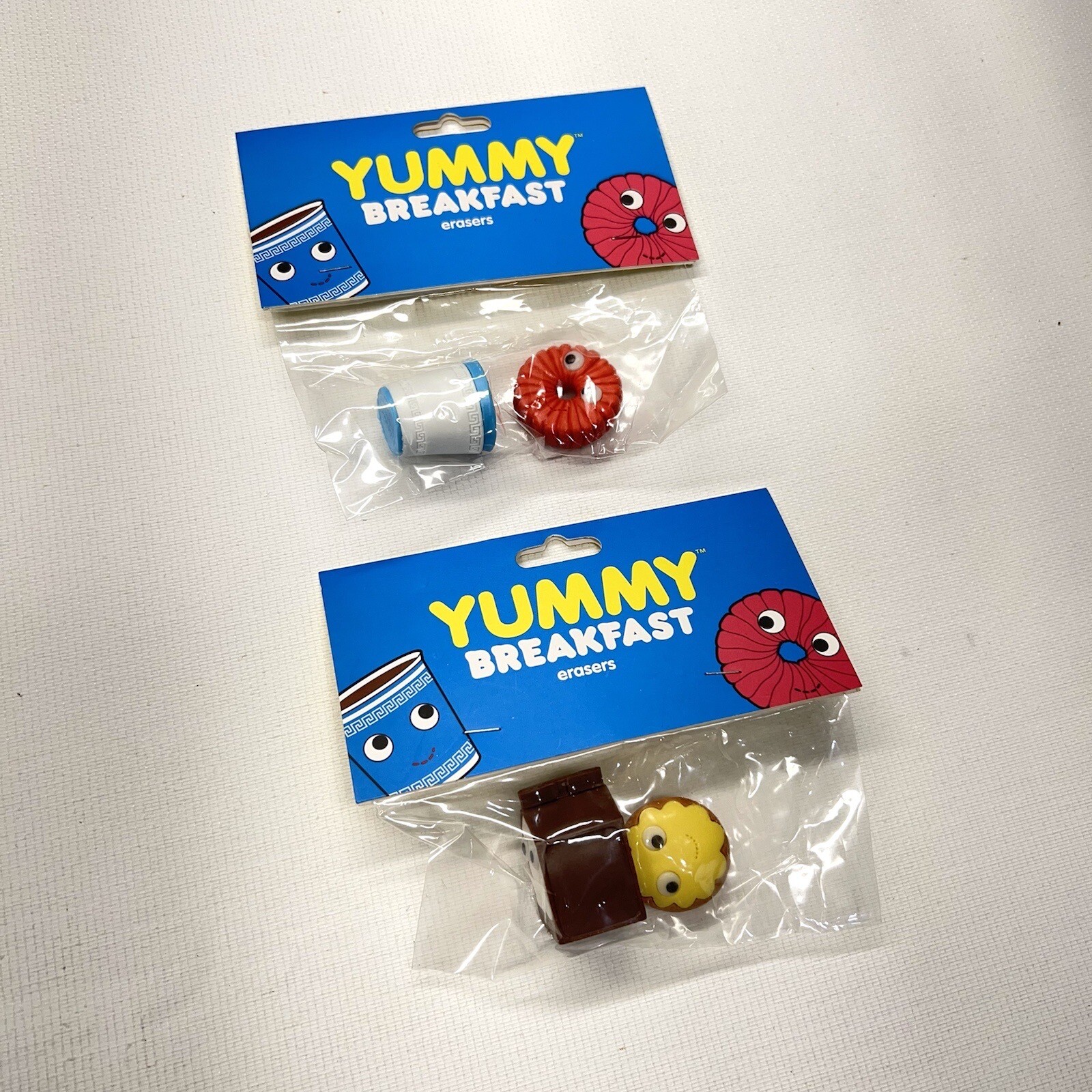 Lot Of 2 New Kidrobot Yummy Breakfast Eraser Pack 1.5” Donut Coffee Toy ...