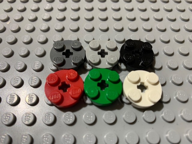 LEGO Parts 4032 (4pcs) Plate, Round 2x2 with Axle Hole Choose Color | eBay