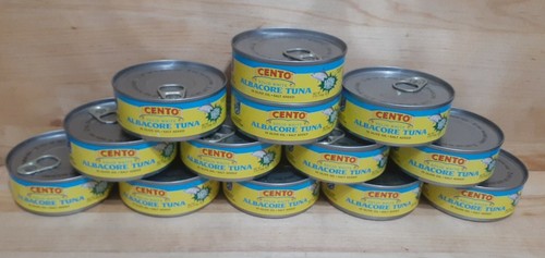 12 cans CENTO Premium Albacore SOLID WHITE Tuna Olive Oil W/Sea Salt ...