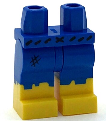 Lego New Minifig Blue Hips and Legs with Yellow Boots Black Belt Swim ...