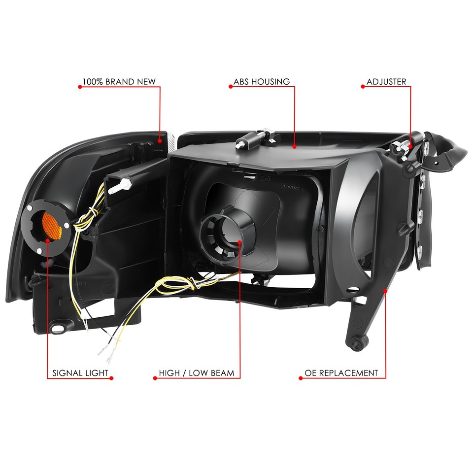 1994-2002 Dodge Ram 1500-3500 Switchback Dual L-LED DRL Headlights ...