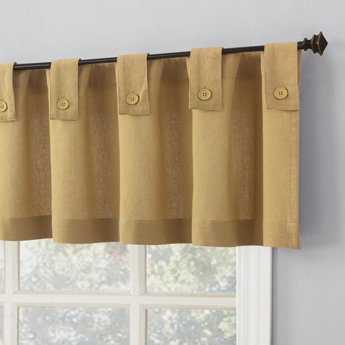 Archaeo Cotton Blend Button Tab Top Cafe Curtains Valance 54" x 14 ...